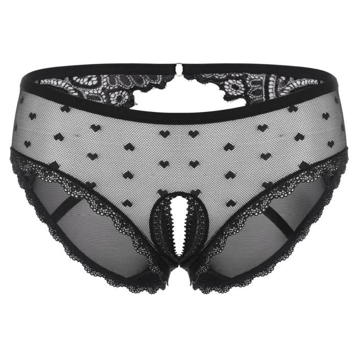 Yoojia Culotte Sans Entrejambe Femme Dentelle Sous Vêtements