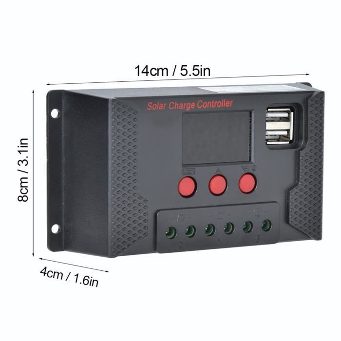 Contrôleur de charge solaire Système de panneau photovoltaïque Chargeur de batterie au lithium ...