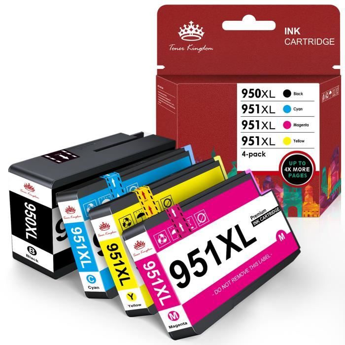 TONER KINGDOM 4 Cartouches d'encre pour HP 950XL 951XL 950 XL 951 XL ...