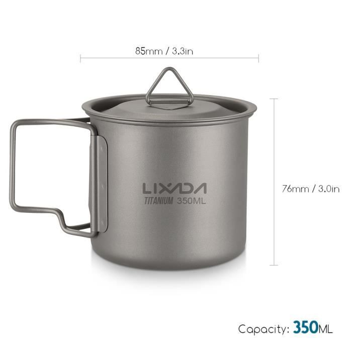 Tasse à eau en titane ultralégère Lixada - Portable - Camping - Pique-nique - 350ML - Cdiscount ...