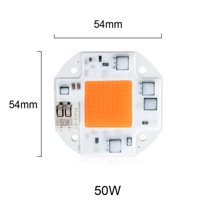 LAMPE DE CULTURE,Type Two 50W-AC 220V--Lampe horticole de croissance LED COB, 220-110V, 20-30 ...