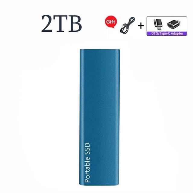 Disque dur externe,Blue 2TB--Disque dur externe SSD Portable 1 to ...