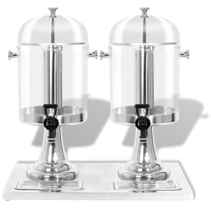 Distributeur de jus en acier inoxydable 2 x 8 L - ZJCHAO - DX17885 ...