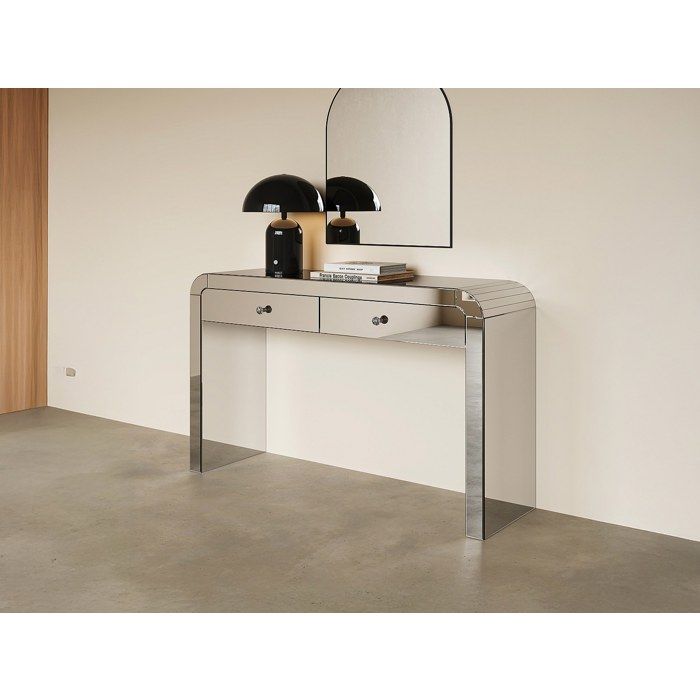 Console avec 2 tiroirs en miroir et MDF - PIKIO - Cdiscount Maison