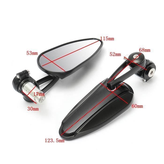 Moteur 7-8 Guidon Vue arrière Rétroviseur Bar End Mirror Noir My22967 Mo37309 - Cdiscount Sport
