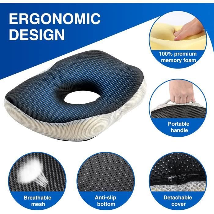 Coussin De Siège Orthopédique Pour Hémorroïdes Coccyx Sciatiques ...