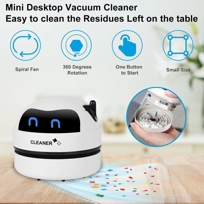Mini aspirateur de table rechargeable par USB - Portable - Sans fil ...