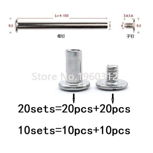 VIS,5mm 20sets-Steel black--Vis De Liaison Chicago En Acier Inoxydable ...