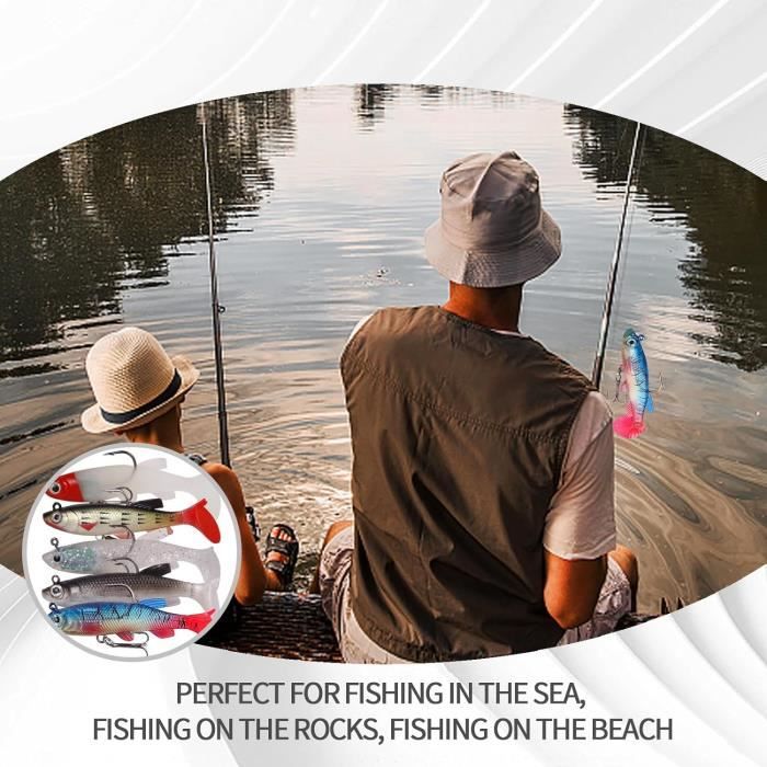 5 Pièces Appâts de Pêche 3D Appâts de Pêche Truite Souples Leurre de ...