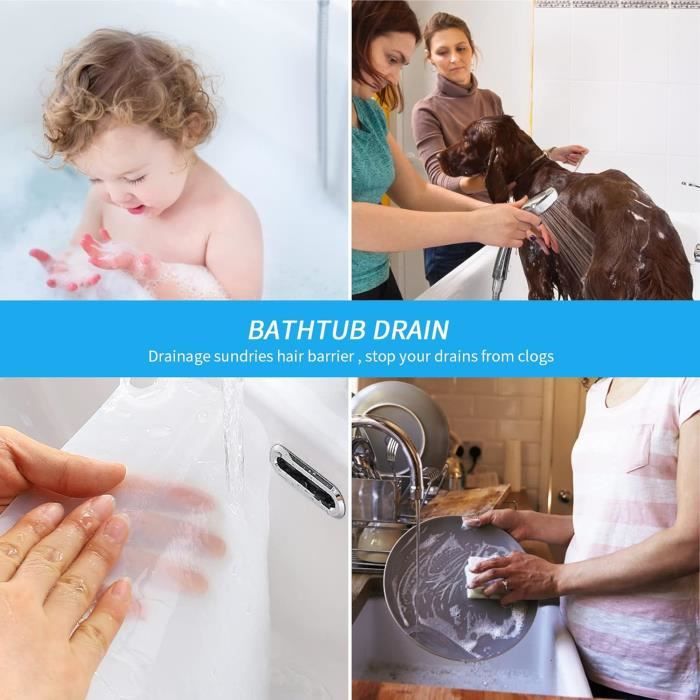 Filtre Cheveux Douche, Lot de 2 Attrape Cheveux Douche Couvercles de ...