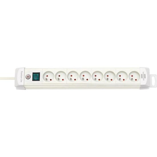 Multiprise Premium-Plus Blanche, 8 Prises, Avec 3M De Câble ...