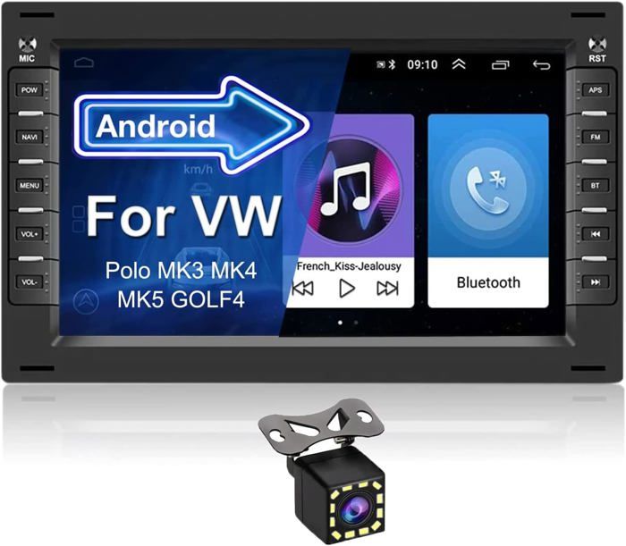 Autoradio Android 11 pour VW Polo MK3 MK4 MK5 Golf 4, Radio à écran Tactile de 7 Pouces avec FM ...