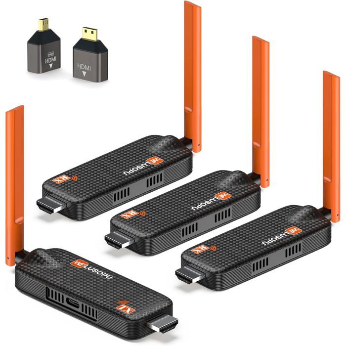 Transmetteur HDMI sans Fil 5G WELUSOPU 1 Émetteur & 3 Récepteurs, 1080P ...