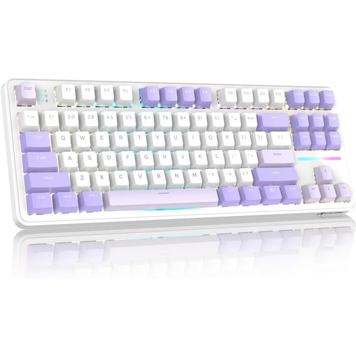 X87 80% Clavier de Jeu mécanique sans Fil, Joint échangeable à Chaud ...