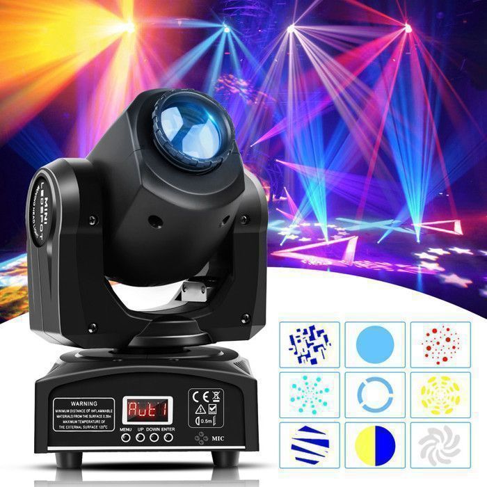 JAJALUYA 120W Lumières de Scène - Lyre LED RGBW Gobo Couleurs Beam DMX ...