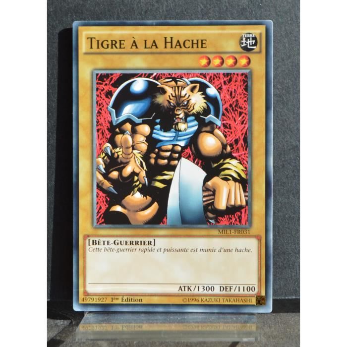 Carte YU-GI-OH MIL1-FR031 Tigre à la Hache (Tiger Axe) - Commune NEUF ...