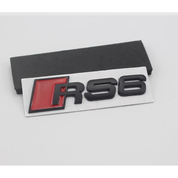 Logo RS6 Noir Chromé Coffre Arrière Sticker Autocollant Emblème Badge ...