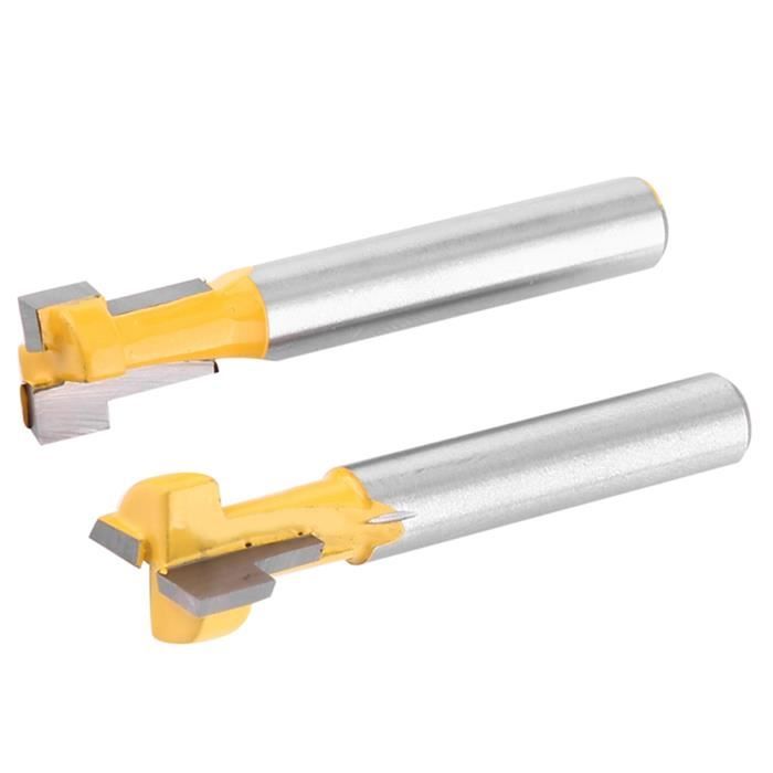 ZHU Fraises à rainurer, 2pcs Fraise en carbure cémenté jaune pour fraise en T pour tranchant 3/8 ...
