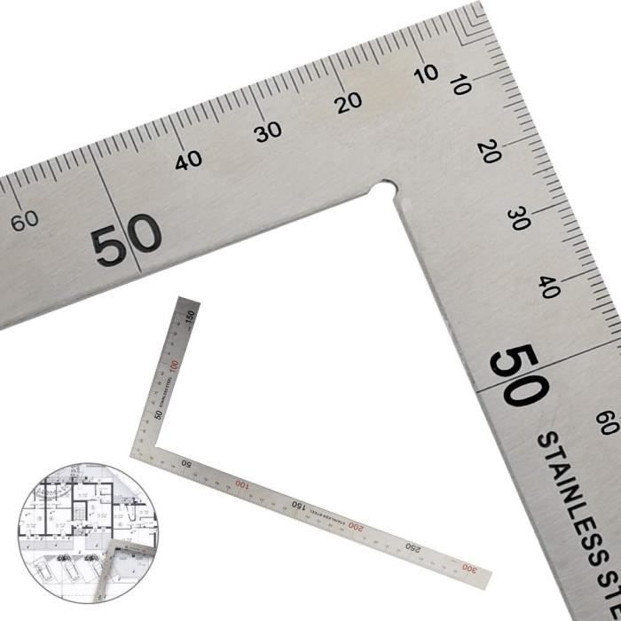 Règle Carrée L-Forme Carré En Acier Inoxydable de 90Degré à Double ... Règle Carrée L-Forme Carré En Acier Inoxydable de 90Degré à Double ...