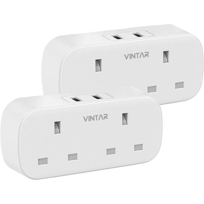 Lot De 2 Adaptateurs Double Prise Avec 2 Usb, 2 Prises Multiples ...