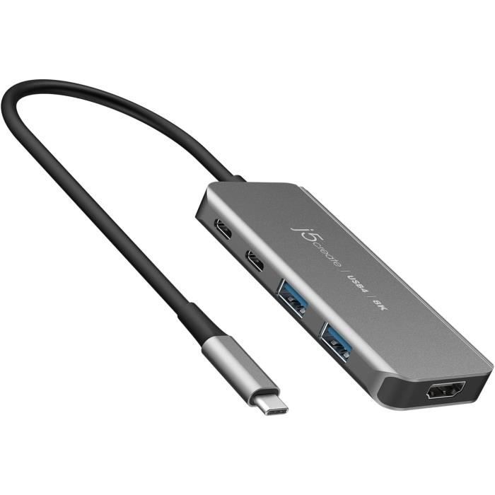 Usb4 8K Slim Hub - 8K60-4K144 Hdmi, 1 X Usb-C 10Gbps Avec Chargeur Pd ...