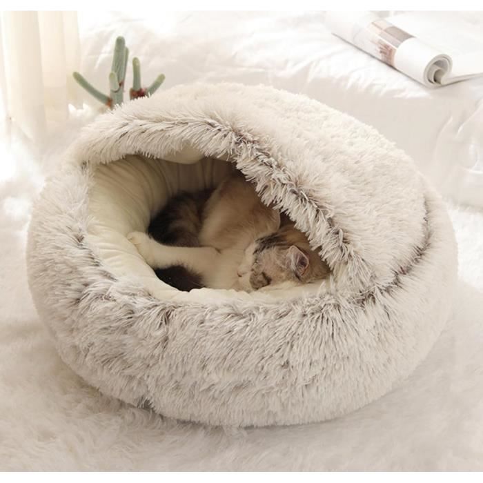 Lit Pour Chat Moelleux,Lit Pour Chien,Panier Pour Chat,Semi-Fermé ...