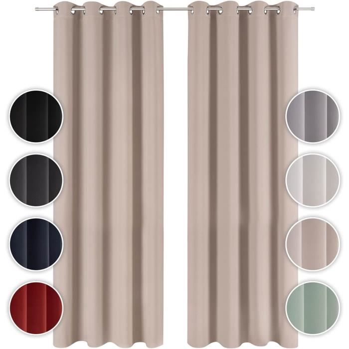 Lot De 2 Rideaux Occultants - Rideau Thermique Isolant Anti Froid ...