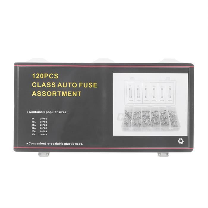 SUC-Fusible à tube de verre Assortiment de fusibles en verre transparent, fusible en verre, coup ...