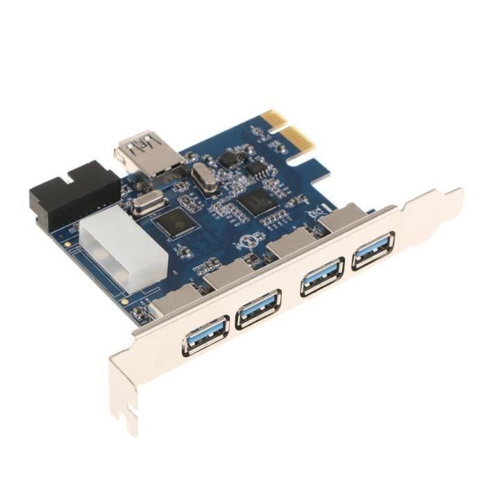 PCI-E vers USB 30 4-Port PCI Express Carte d'Expension avec 19 pin pour ...