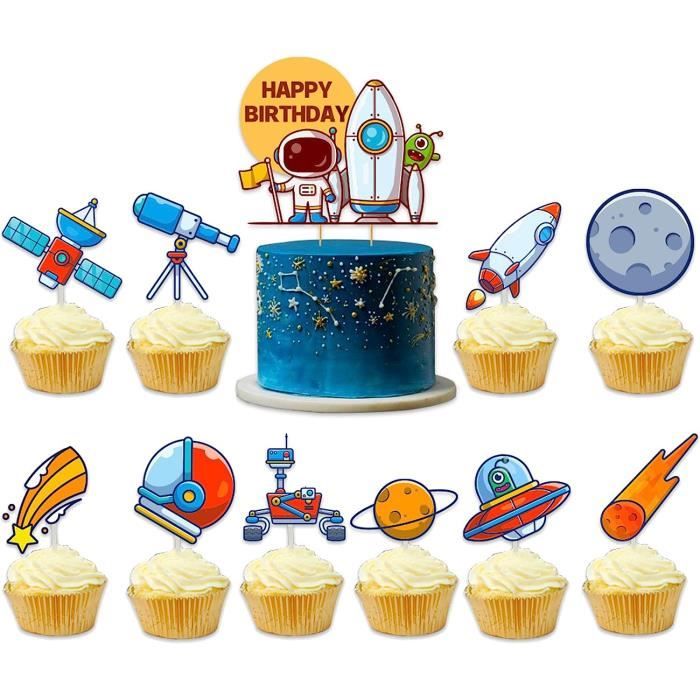 Lot De 11 Décorations De Gâteau Astronaute - Décoration De Gâteau D ...