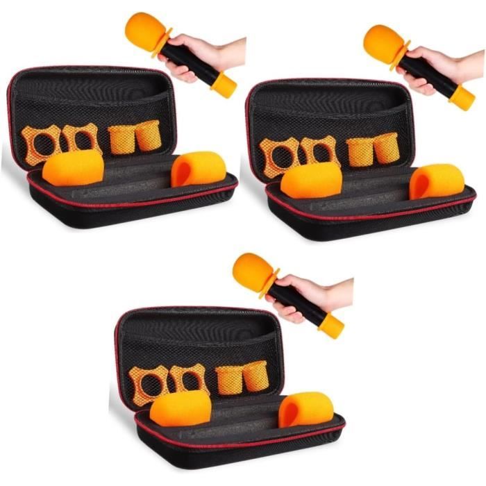 3 Pièces Boîte Sac De Microphone Portable Étui Rigide Avec Mousse ...