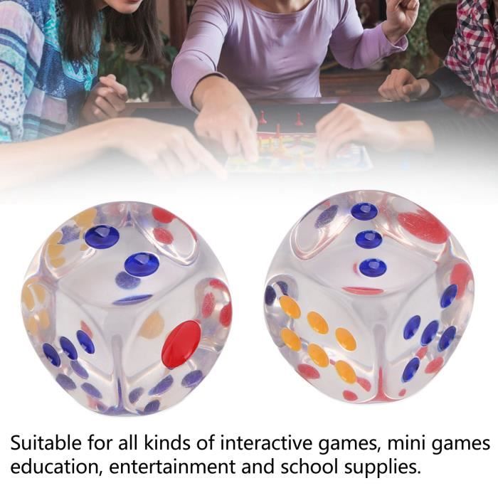 Lot de 10 dés de jeu classiques en plastique écologique translucide pour enfants - YOSOO ...