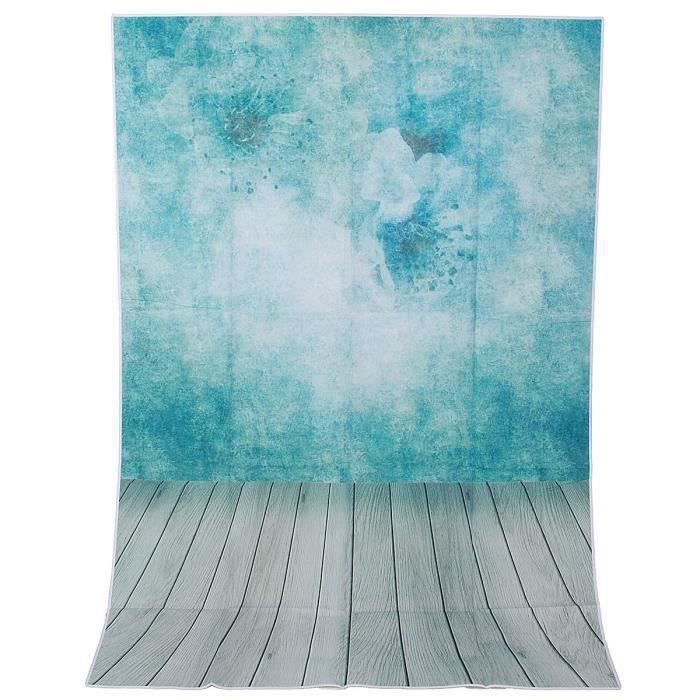 Toile de Fond Backdrop Tissu 1x1.5m Fleurs Bleu Planche Photographie ...