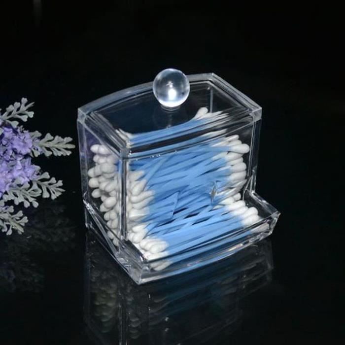Distributeur de Coton Tige Boîte de Rangement en Acrylique Transparent ...