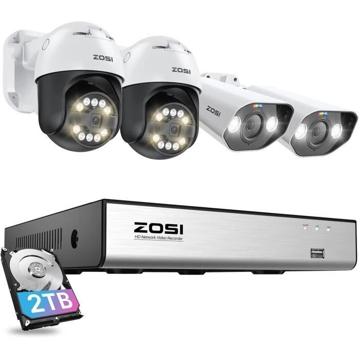 ZOSI 8CH 4K 2To NVR Kit Caméra de Surveillance PoE, Détection de ...