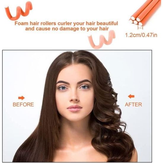 16 Pieces Tiges de Curling Flexible Les Cheveux sans Chaleur ni dommages Rouleaux de Cheveux Torsades en Mousse Bigoudis de Cheveux Cdiscount Au quotidien
