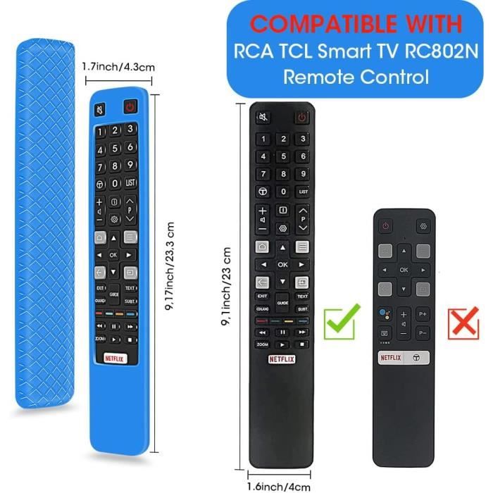 Coque Housse De Silicone Pour Télécommande Tcl Rca Rc802N Arc802N Yui1 ...