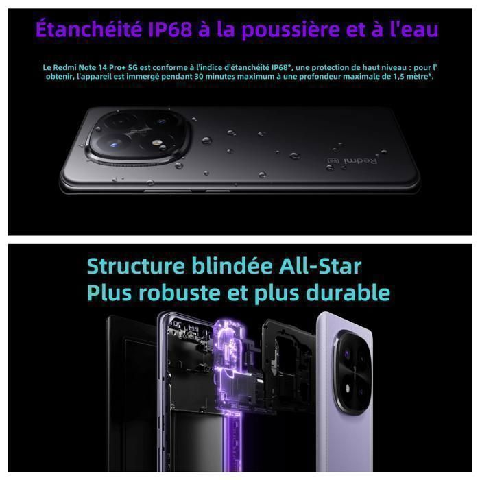 Téléphone portable - XIAOMI - Redmi Note 14Pro+ 5G - 12 GO RAM - 512 GO ...