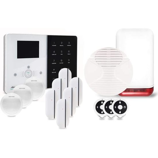 Atlantic'S - Alarme Maison sans Fil IP IPEOS KIT 5 MD-329R - Pack ...