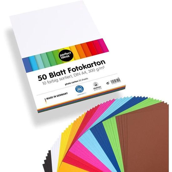 50 feuilles A4 de carton photo, de carton de bricolage, teinté dans la ...
