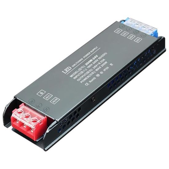 Transformateur 240V 24V 200W, Ultra Mince Led Driver Alimentation 8.33A, Transformateur 240V Ac ...