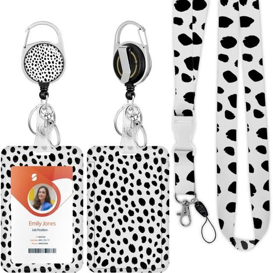 Porte-Badge Avec Cordon - Rétractable - Cordon Tour De Cou Amovible ...