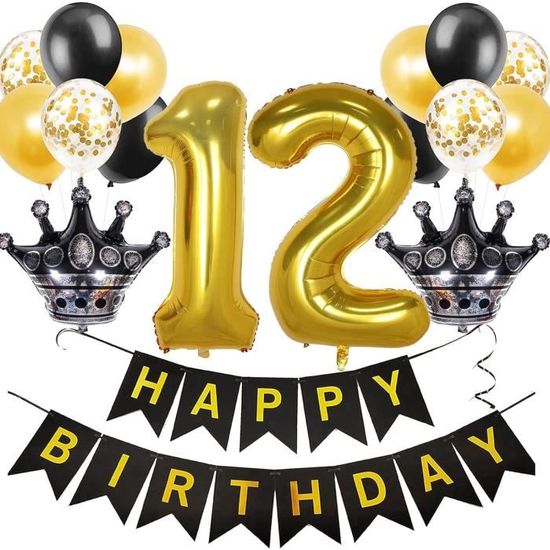 Decoration Anniversaire 12 Ans Garçon, Ballon 12 Ans Anniversaire Fille ...