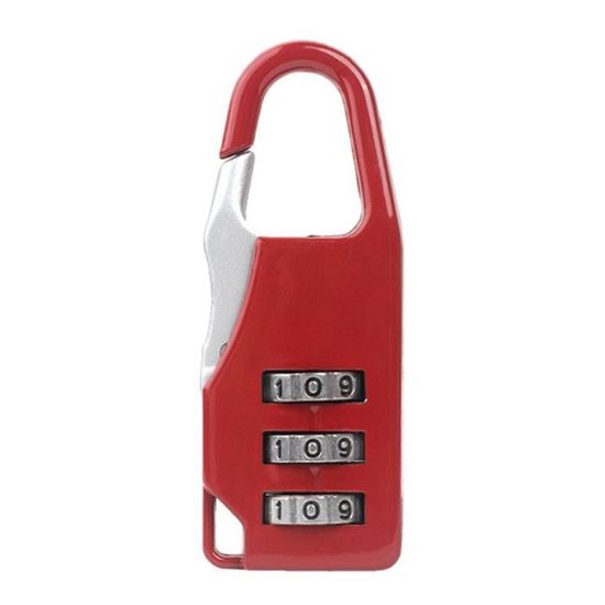 CADENAS,58x22x12mm Red--Cadenas de porte pour bagages, combinaison de 3 ...