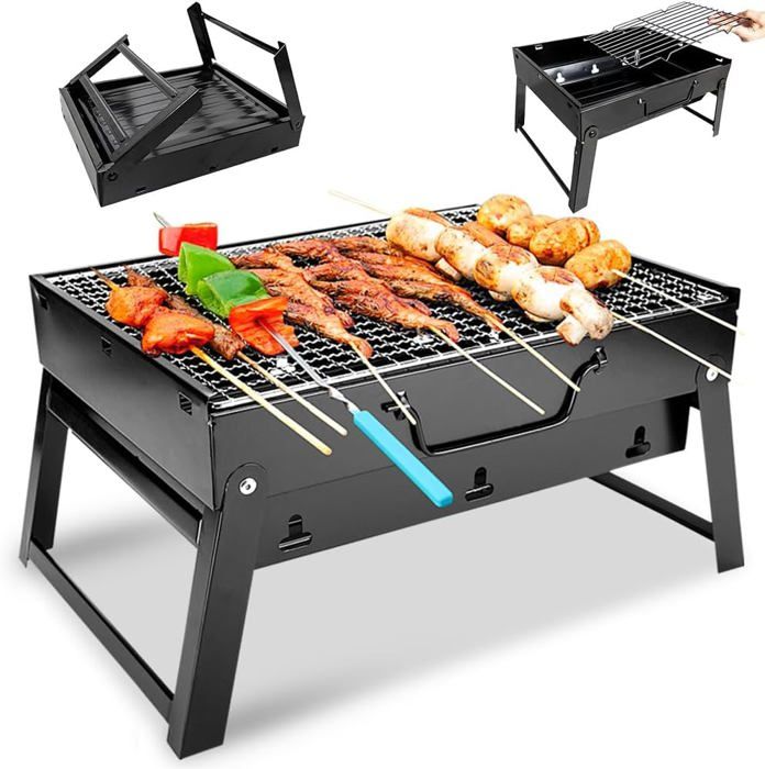 Barbecue Au Charbon De Bois Pliable En Acier Inoxydable-Barbecue ...