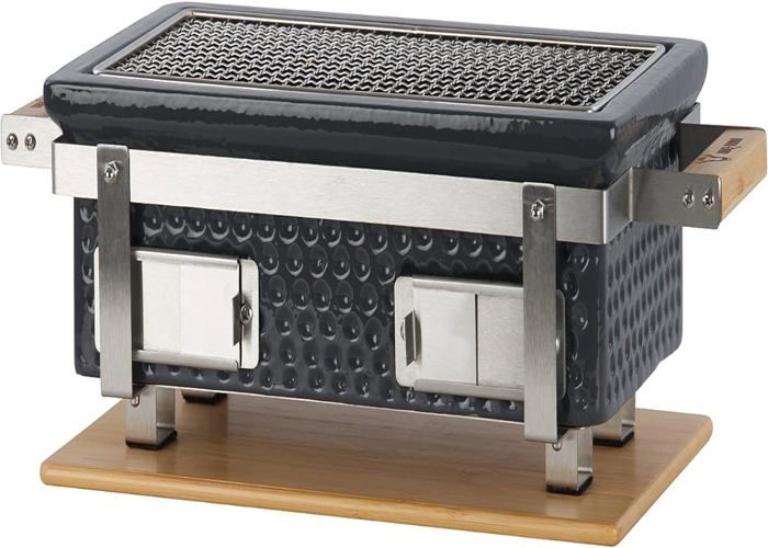 Barbecue de table en céramique avec support eois 50 x 23 x 17 cm ...