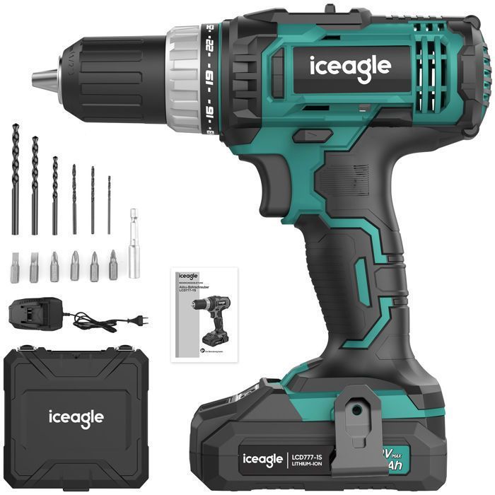 Perceuse Visseuse Sans Fil, Mandrin Sans Clé, Avec Batterie et Chargeur ...