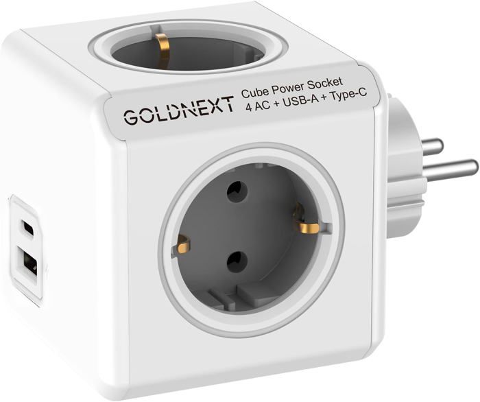 Multiprise Usb C, Prise Multiple Usb Cube 6-En-1 Bloc Multiprise Murale Secteur Avec 4 Prises Ac ...