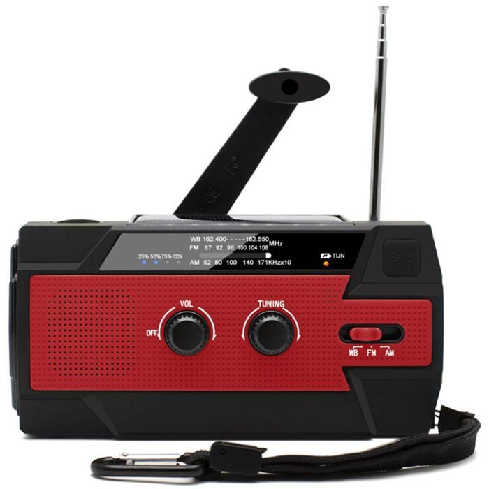 Radio Solaire à Manivelle Portable Radio Dynamo Rechargeable avec AM/FM ...
