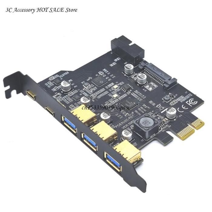 Type C USB 3.2 Gen2 PCIE carte Hub USB carte PCI PCI-E PCI E USB 3 ...